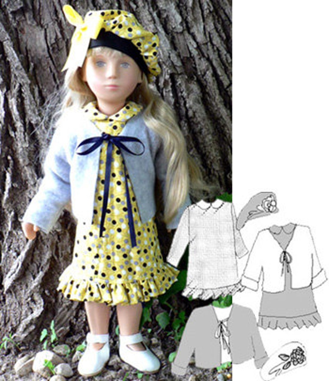 Sasha Clothes Pattern - 16 Inch Sasha Doll Sewing - A-line Dress ...