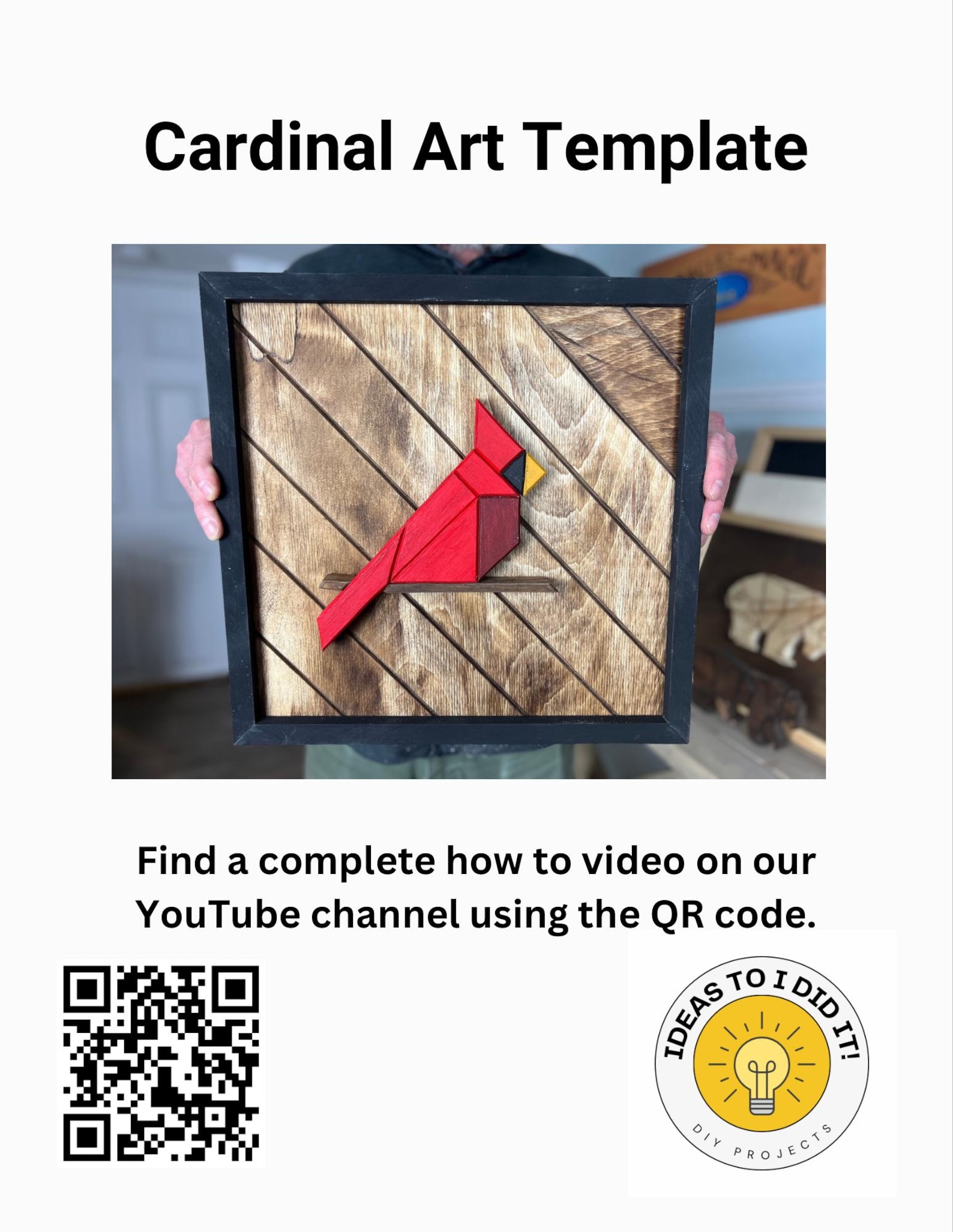 Template for Wood Art Cardinal Wood Art Plans, Wood Wall Art Plans, DIY ...
