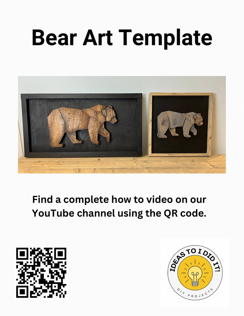 Template for Wood Art Bear Wood Art Plans, Wood Wall Art Plans, DIY ...