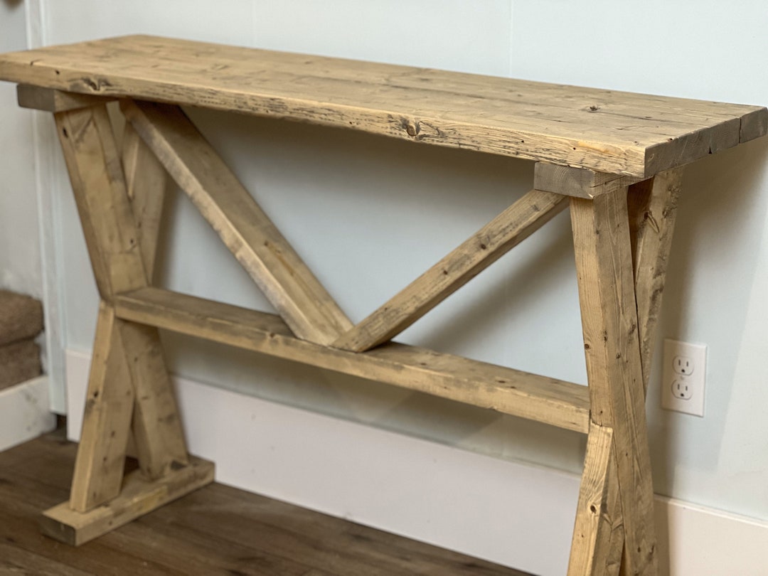 Wood Console Table Plans, Wood Working Plans, DIY 2 X 4 Wood Project ...