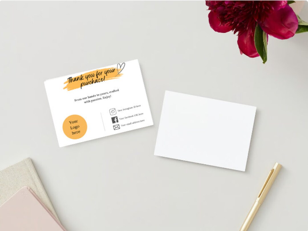 Handmade Business Thank You Cards - Customizable for Your Brand - Etsy