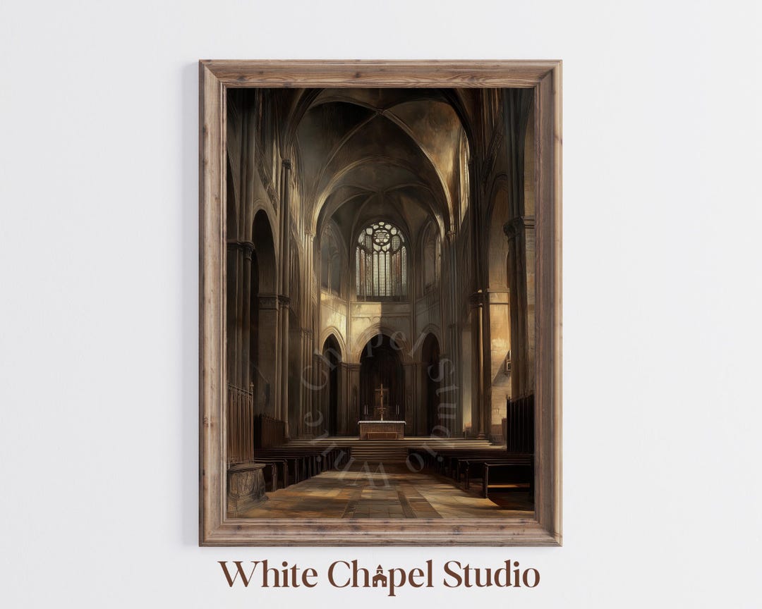 Gothic Cathedral Art | Dark Architecture | Moody Wall Print | Church ...