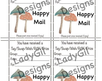 Happy Mail Swap Insert Tag/swap/wish/rak/prize Digital Download - Etsy