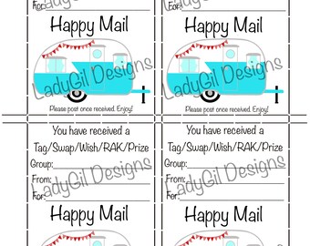 Happy Mail Swap Insert Tag/swap/wish/rak/prize Digital - Etsy