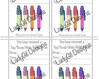 Happy Mail Swap Insert Tag Insert Wish RAK Prize Lemon Tag Insert ...