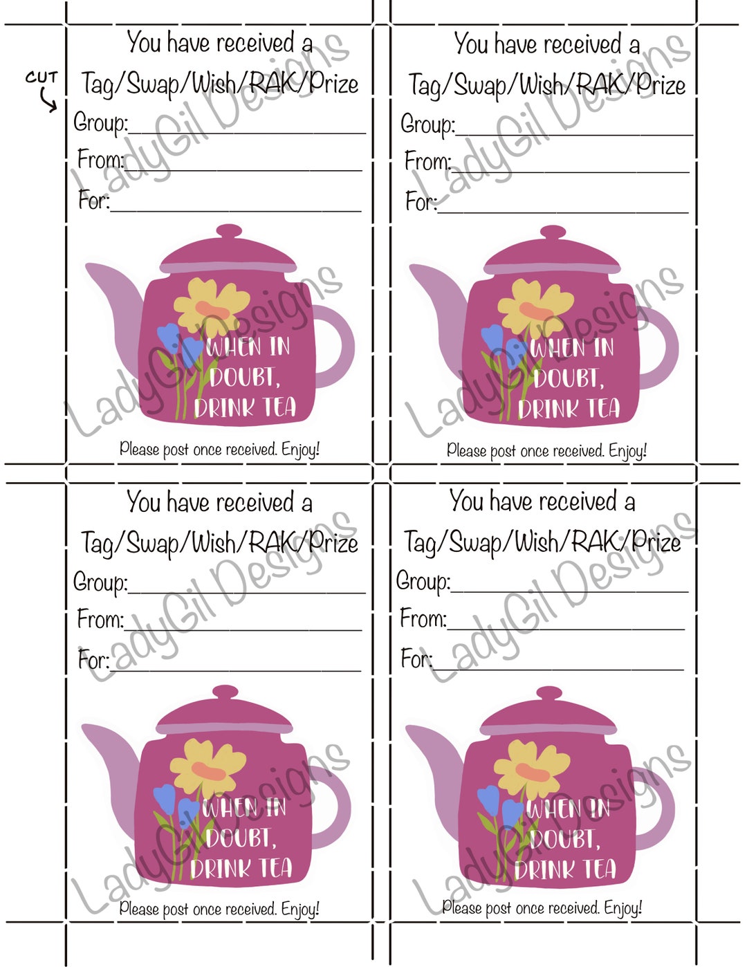 Happy Mail Swap Insert Tag/swap/wish/rak/prize/when in Doubt Digital ...