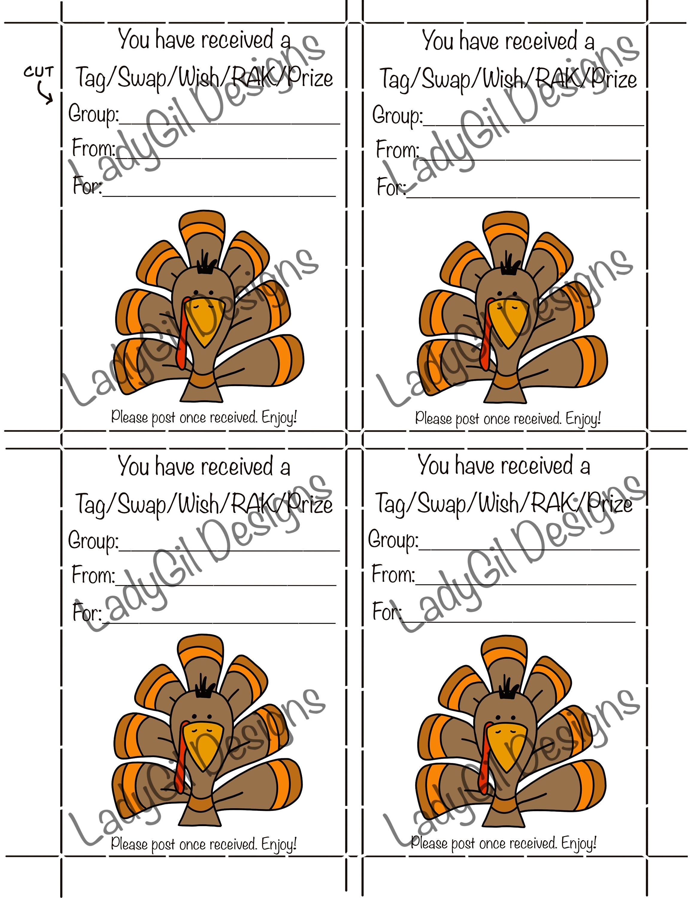 Happy Mail Swap Insert | Tag | Turkey | Swap | Wish | RAK | Prize ...