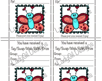 Happy Mail Swap Insert Tag/swap/wish/rak/prize Digital Download - Etsy