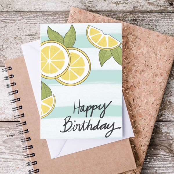 Lemon Birthday Card Print Out - Etsy