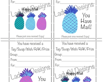Happy Mail Swap Insert Tag/swap/wish/rak/prize Digital Download - Etsy