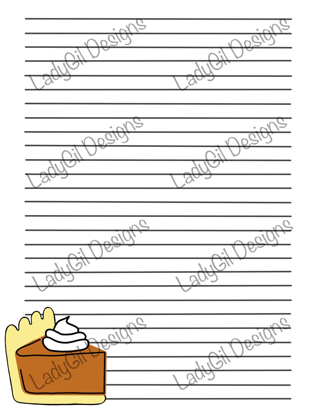 Fall Stationery | Pumpkin Pie | Themed Stationery | Digital Download ...