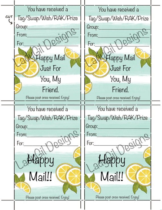 Happy Mail Swap Insert Tag Insert Wish RAK Prize - Etsy