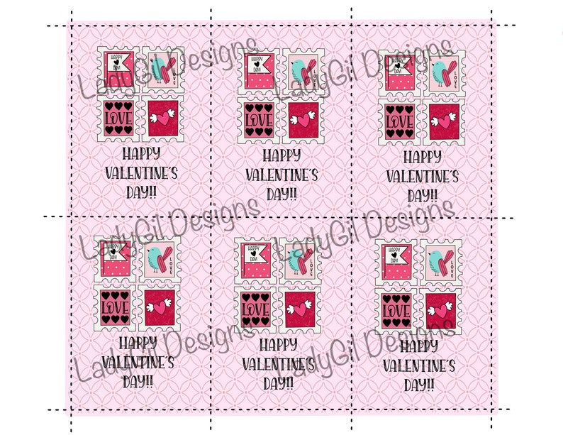Printable Valentines Day Cards Digital Download Postage Stamps - Etsy