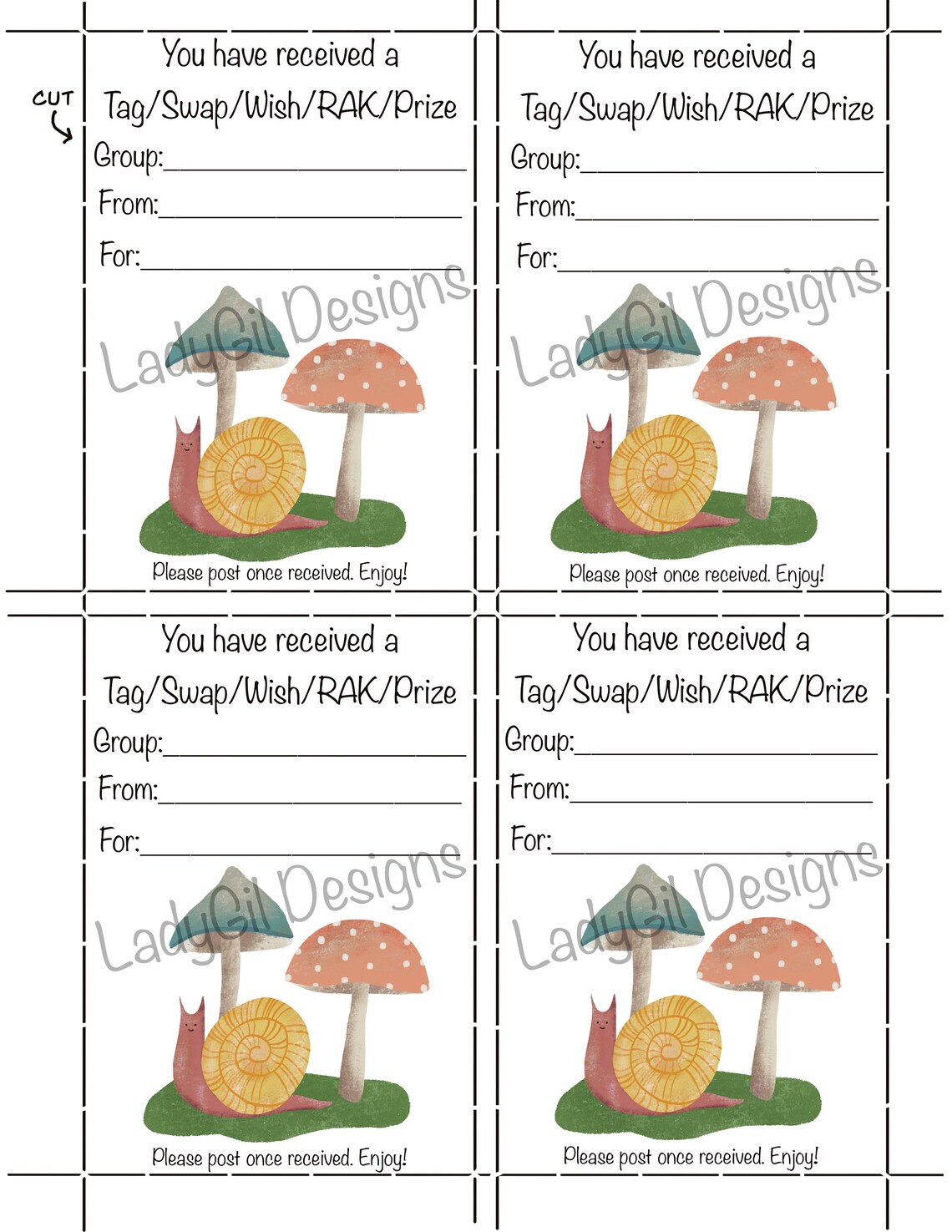 Happy Mail Swap Insert Tag/swap/wish/rak/prize Digital Download - Etsy