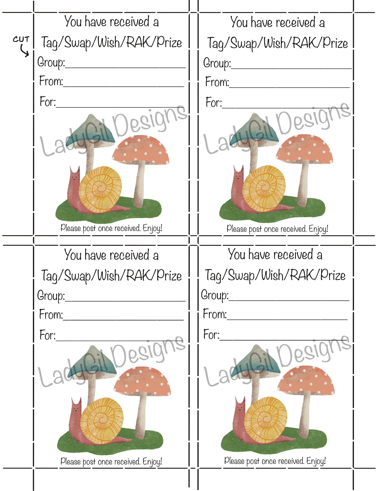 Happy Mail Swap Insert Tag/swap/wish/rak/prize Digital Download - Etsy