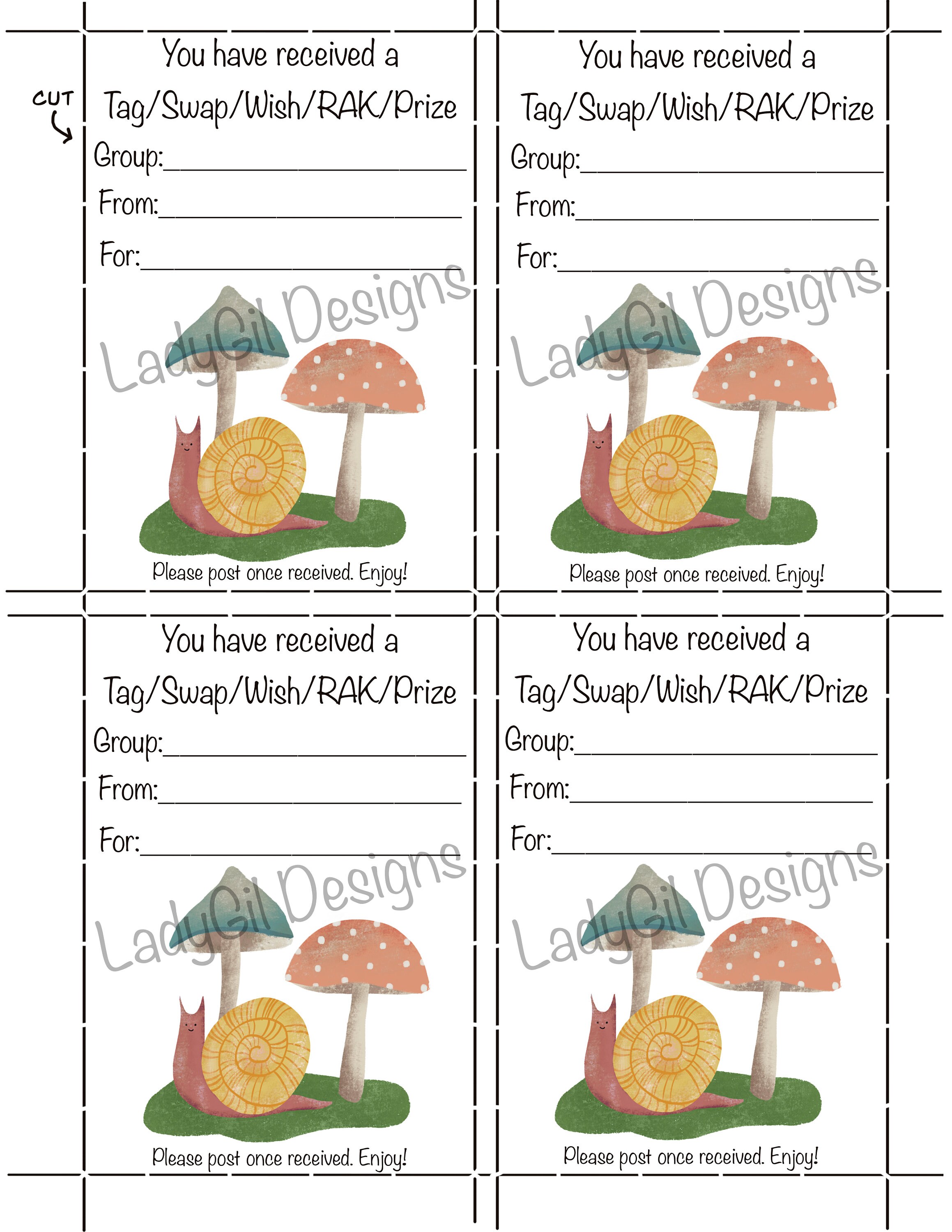 Happy Mail Swap Insert Tag/swap/wish/rak/prize Digital Download - Etsy