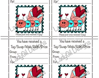 Happy Mail Swap Insert Tag/swap/wish/rak/prize Digital Download - Etsy