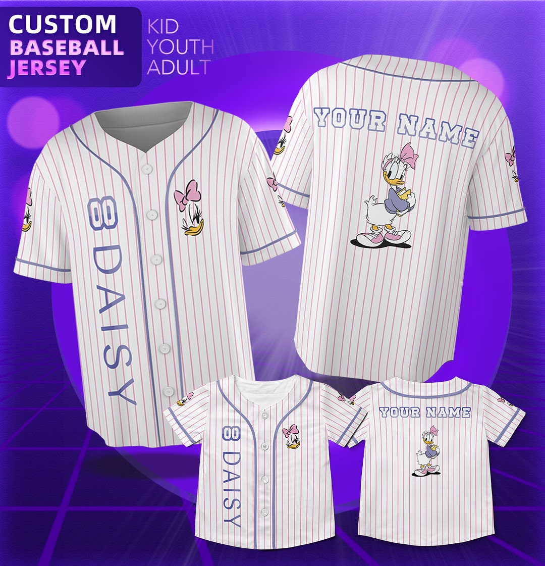 Custom Daisy Jersey Team, Daisy Baseball Jersey, Pink Cute Personalized ...