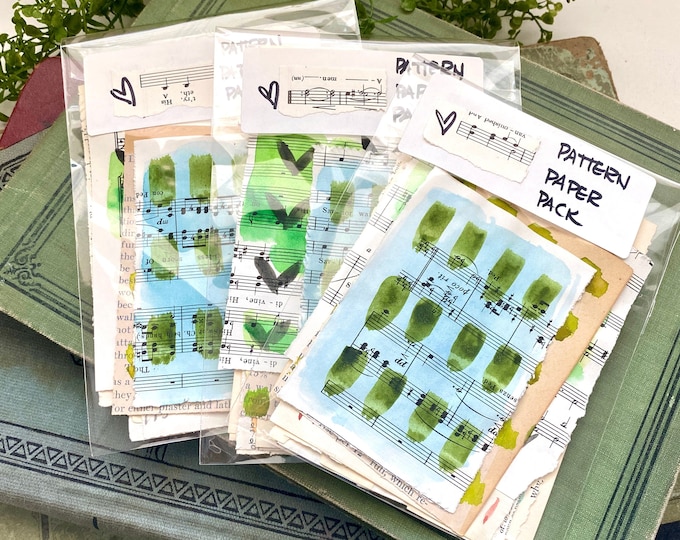 Painted Pattern Paper, Collage Paper, Mixed Media Kit, Art Journal ...