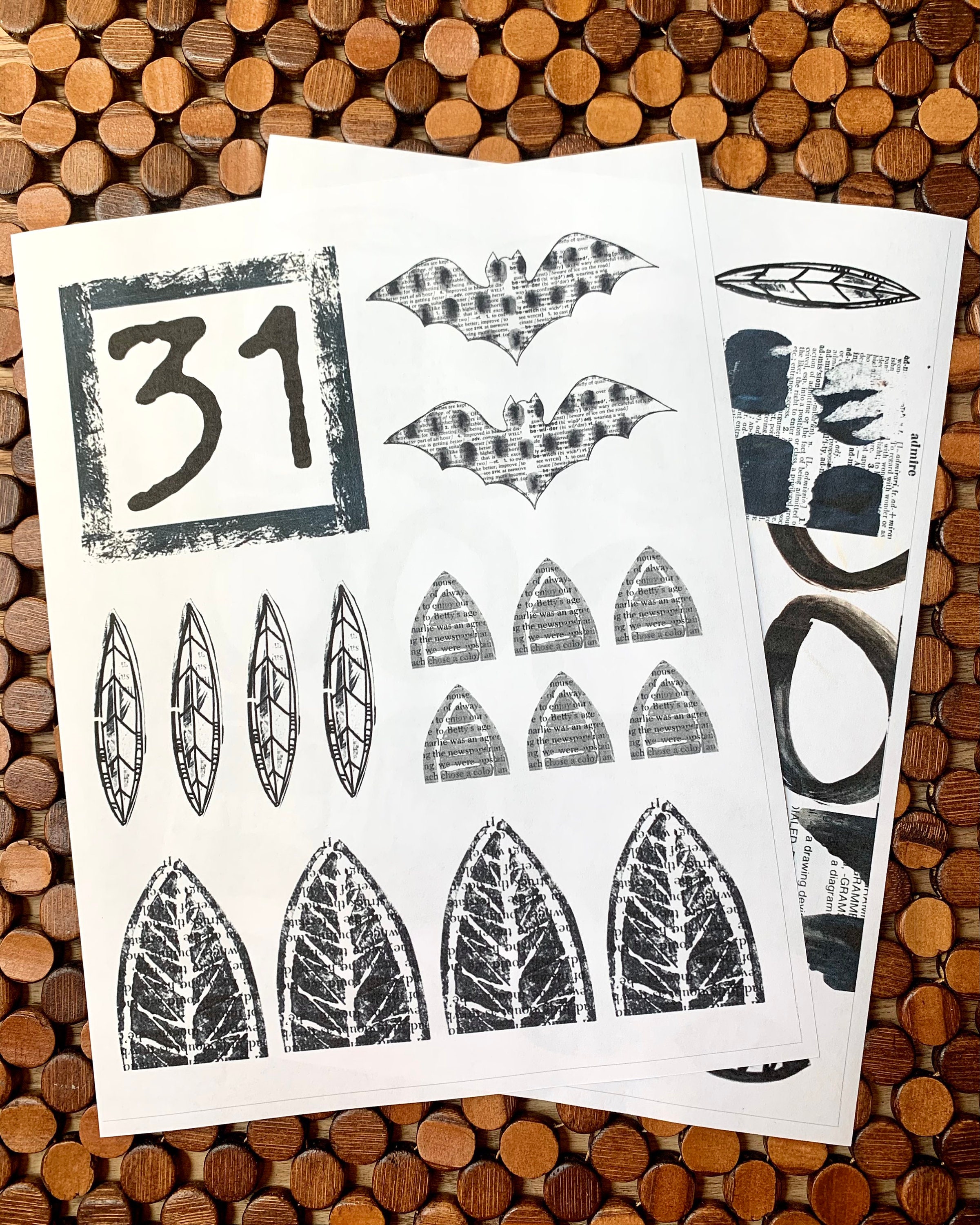 Black & White Collage Printable Mixed Media Printable Fall - Etsy