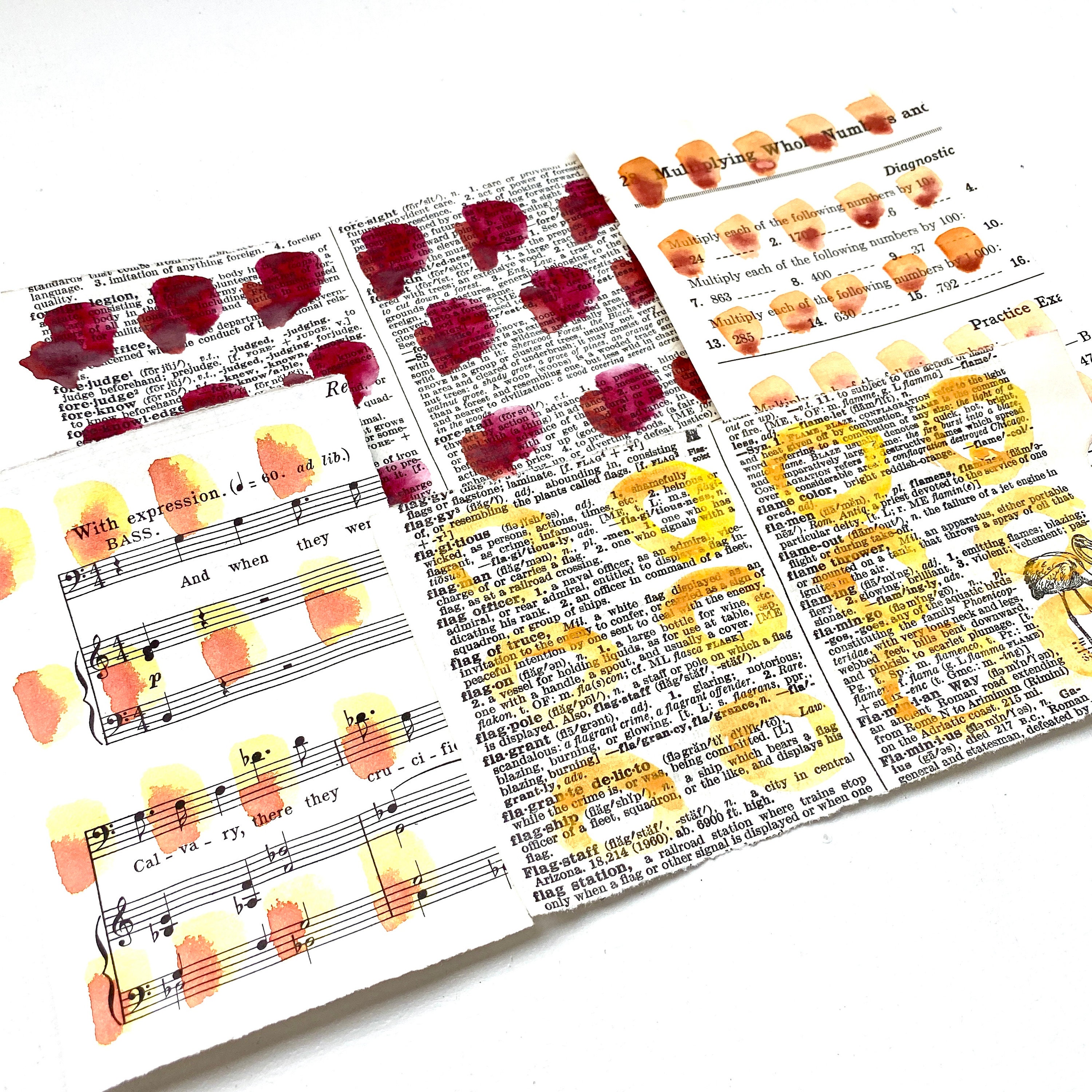 Painted Pattern Paper Collage Paper Mixed Media Kit Art - Etsy