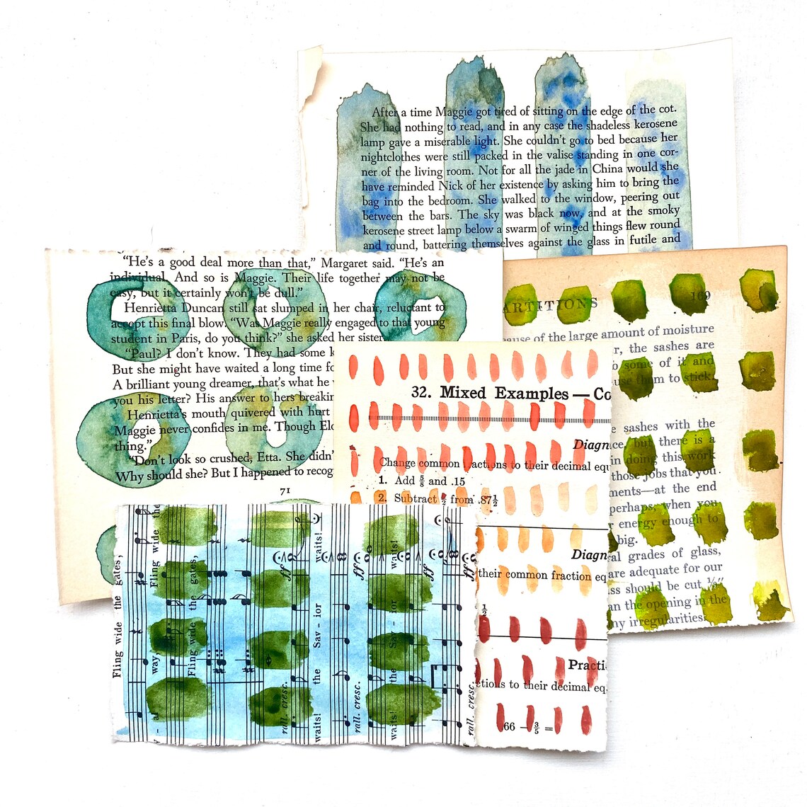 Painted Pattern Paper Collage Paper Mixed Media Kit Art - Etsy