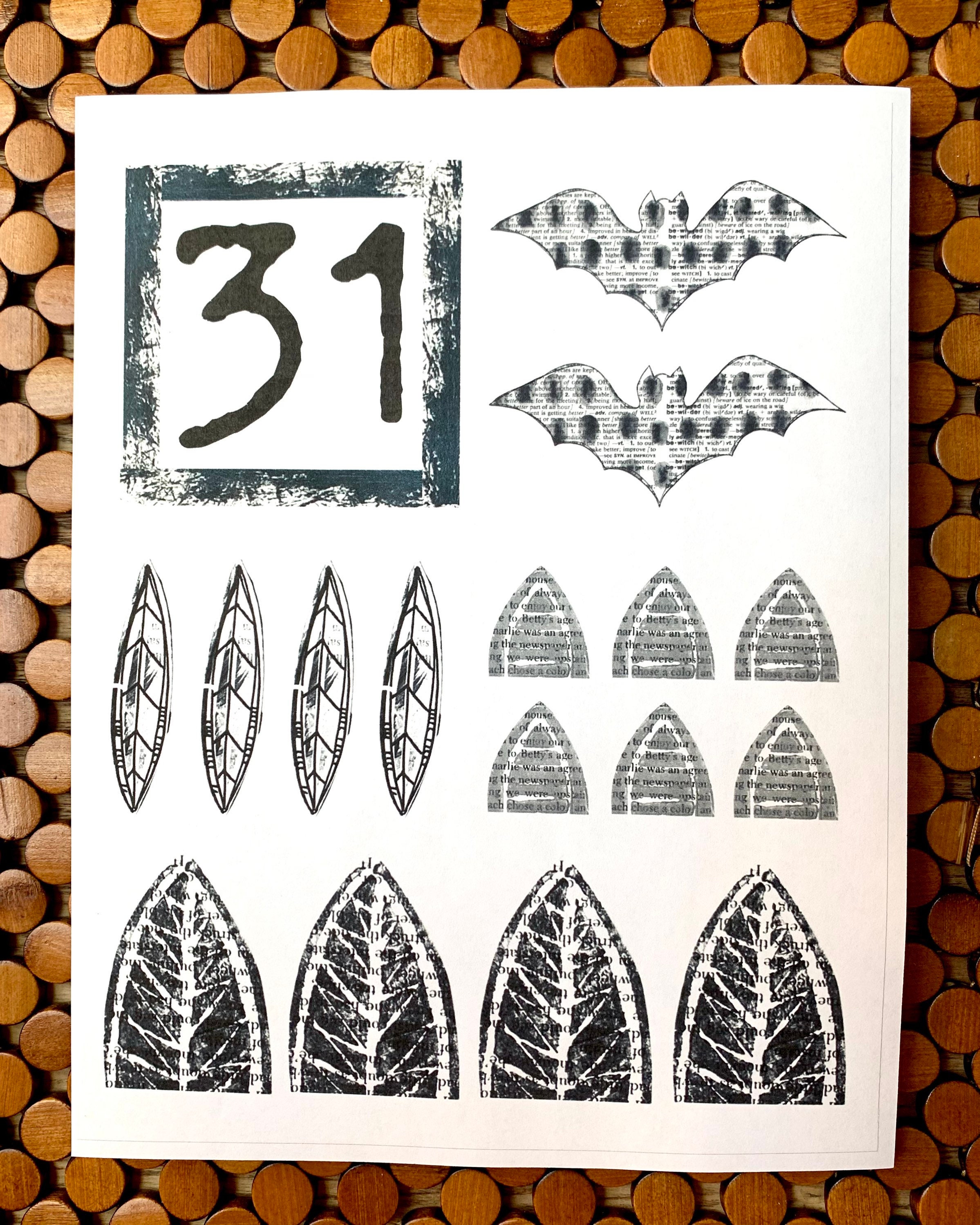 Black & White Collage Printable Mixed Media Printable Fall - Etsy