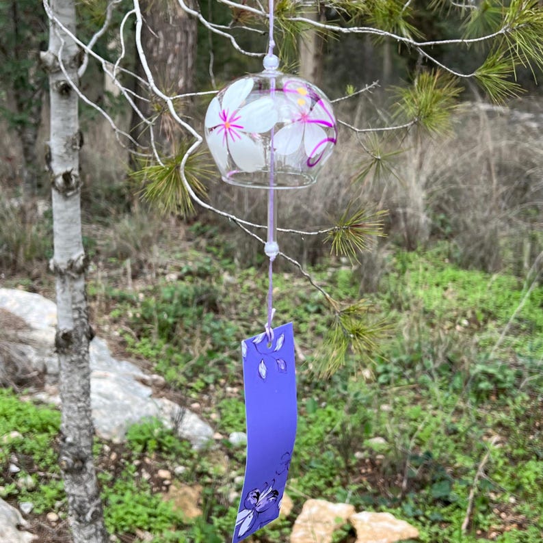 Peaceful Japanese Handmade Glass Furin Wind Chime – Outdoor Garden ...