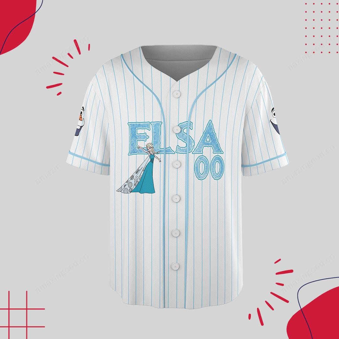 Custom Elsa in Frozen Baseball Jersey, Elsa Jersey Shirt, Disney Frozen ...