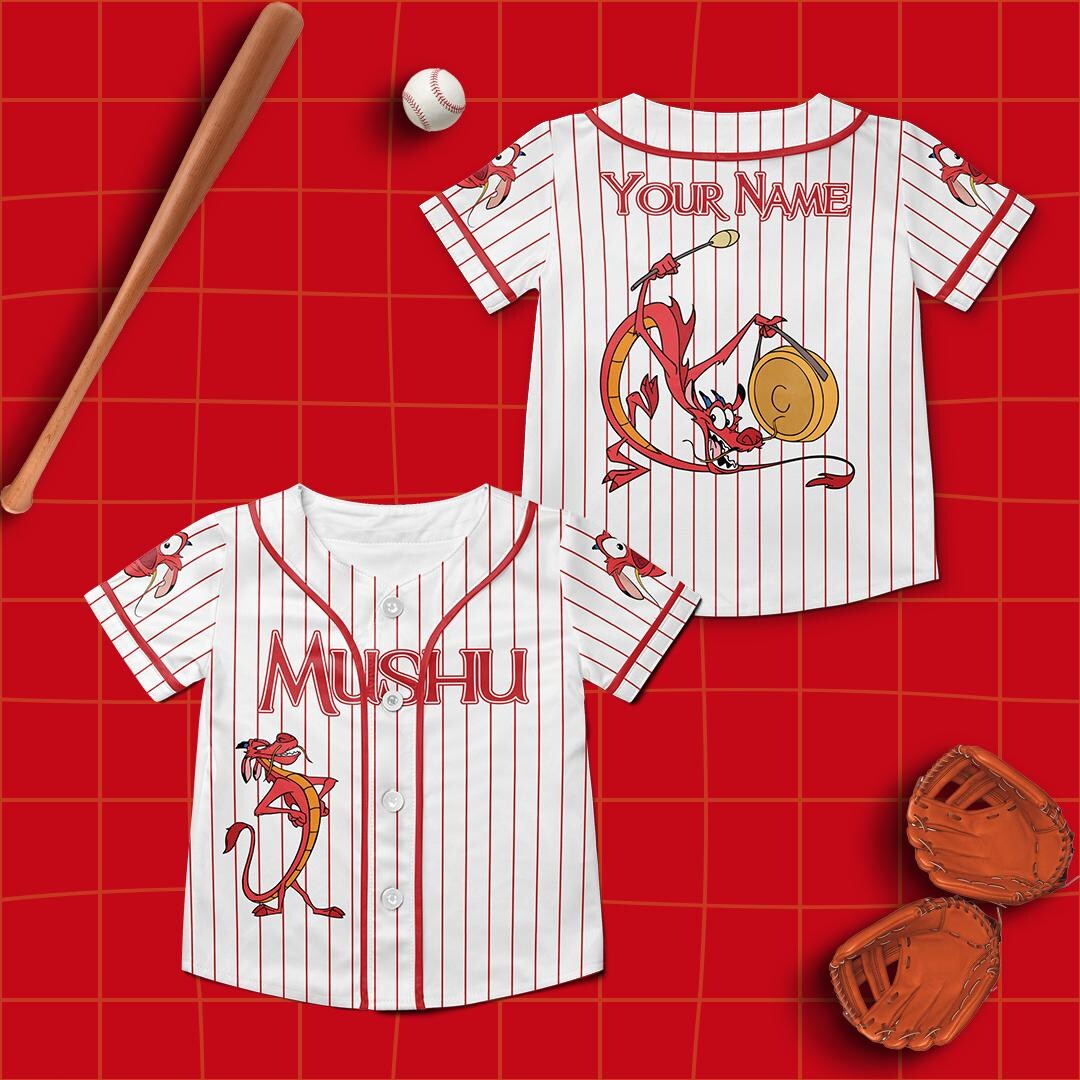 Custom Mulan Mushu Baseball Jersey, Mushu Dragon Shirt, Mushu Dragon ...