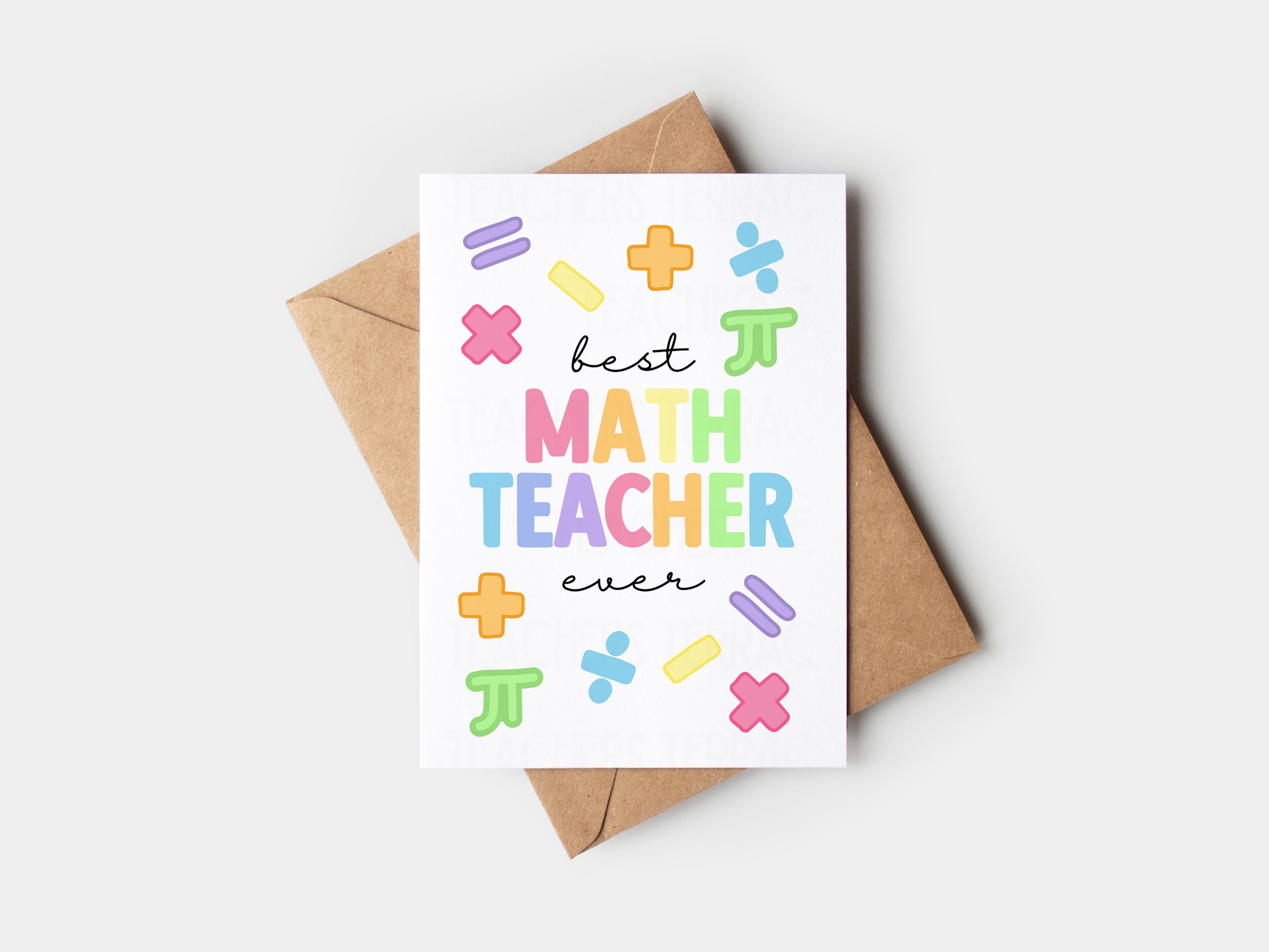 Math Teacher Appreciation Card, Best Teacher Ever, Math Teacher Thank ...