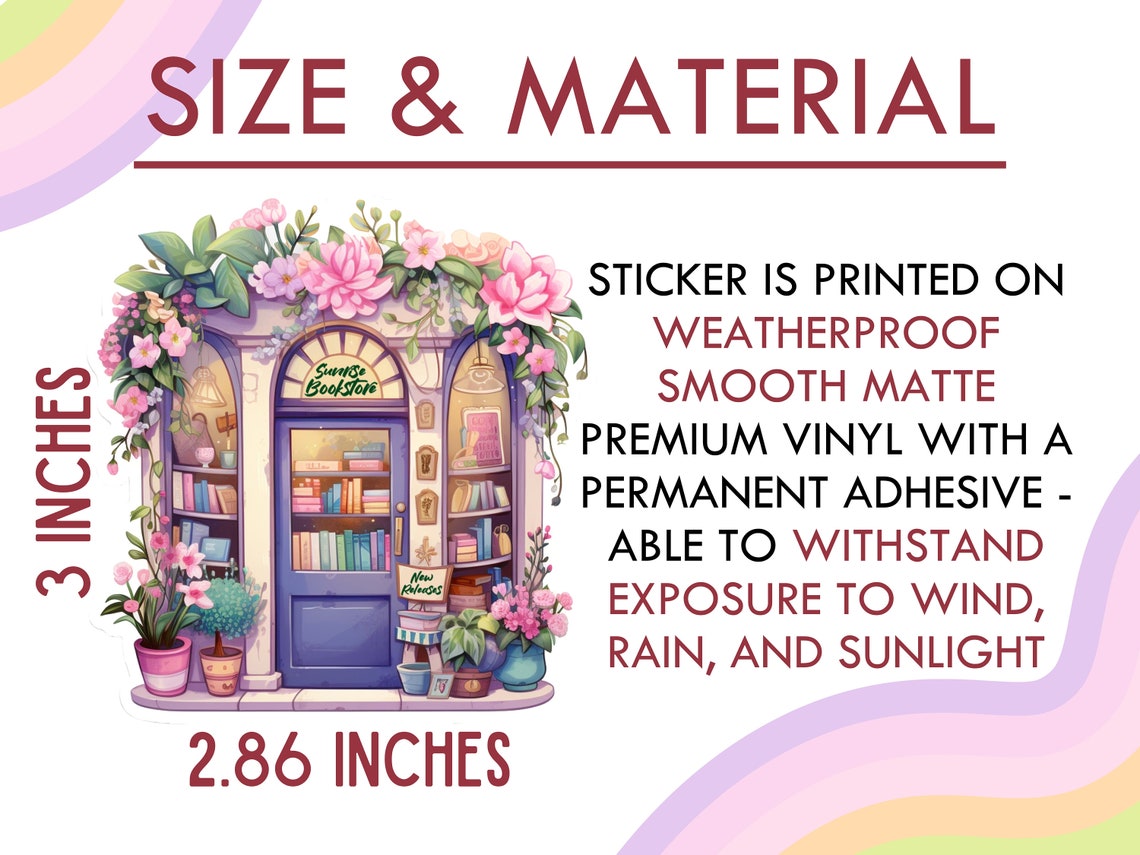 Bookshop Sticker, Bookshelf Sticker, Book Sticker, Bookstore Sticker ...