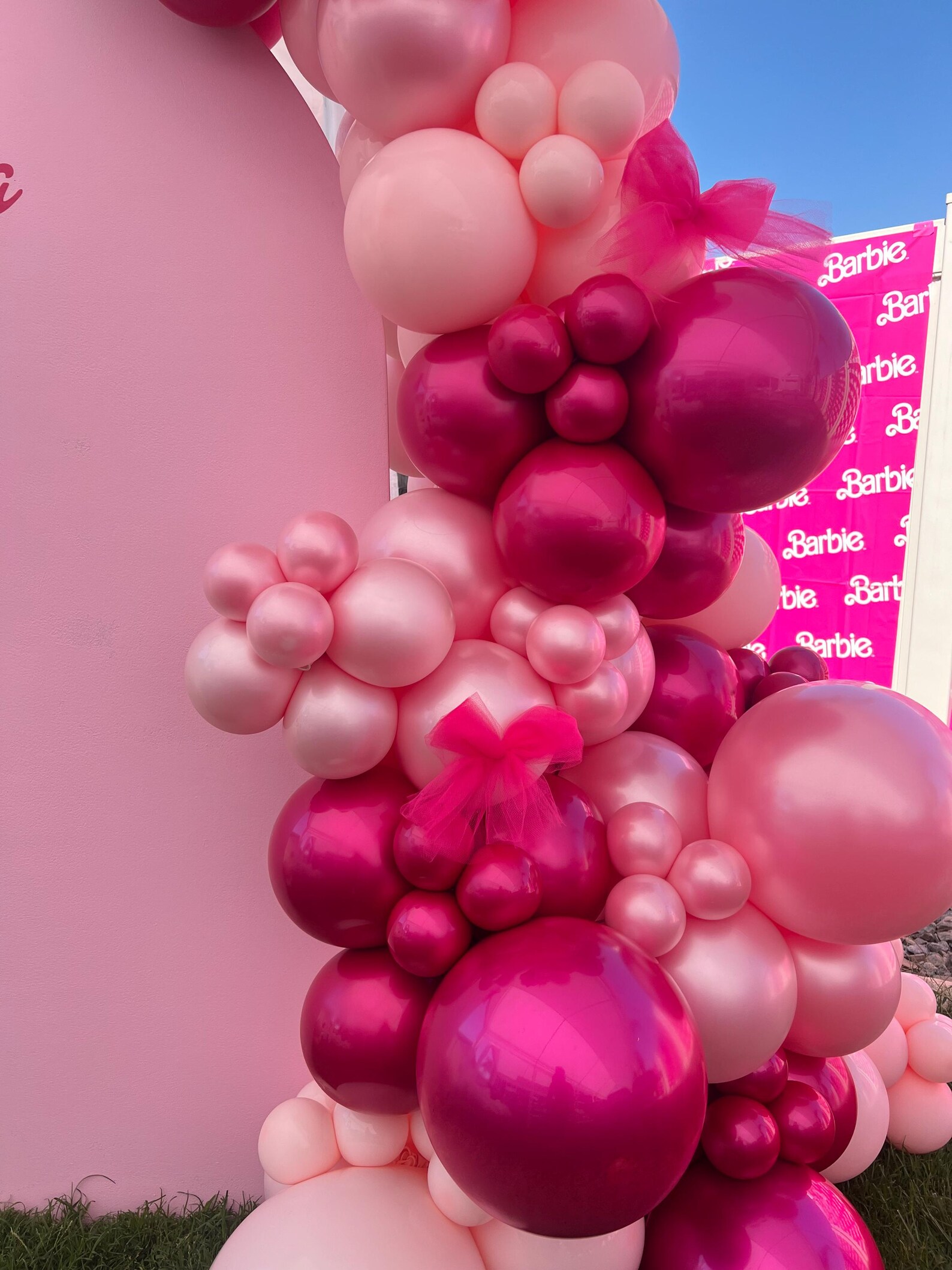 Luxury Double Stuffed Barbie Balloon Garland, Magenta, Pearl Pink ...