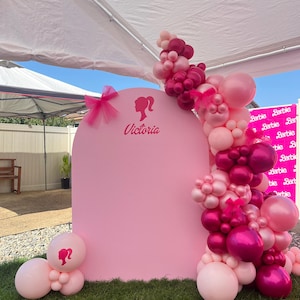 Luxury Double Stuffed Barbie Balloon Garland, Magenta, Pearl Pink ...