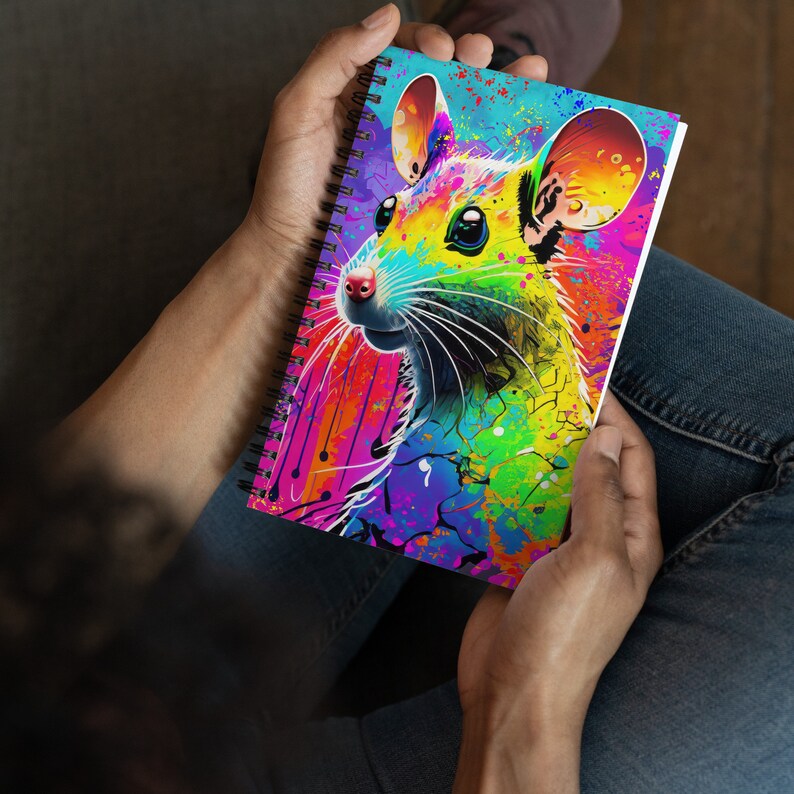 Spiral Notebook A Hip Rat, Animal Art, Psychedelic Art, Grunge Art ...