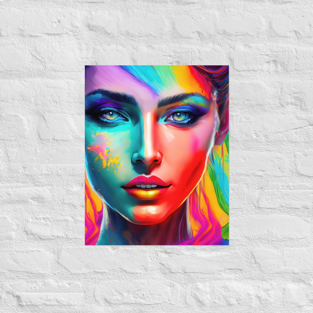 Chroma the Goddess of Color Fine Art Poster Print - Rainbow Art ...