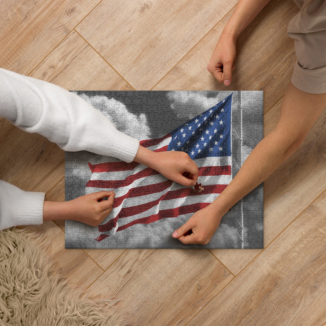 Patriotic Jigsaw Puzzle - Old Glory American Flag With Color Splash ...