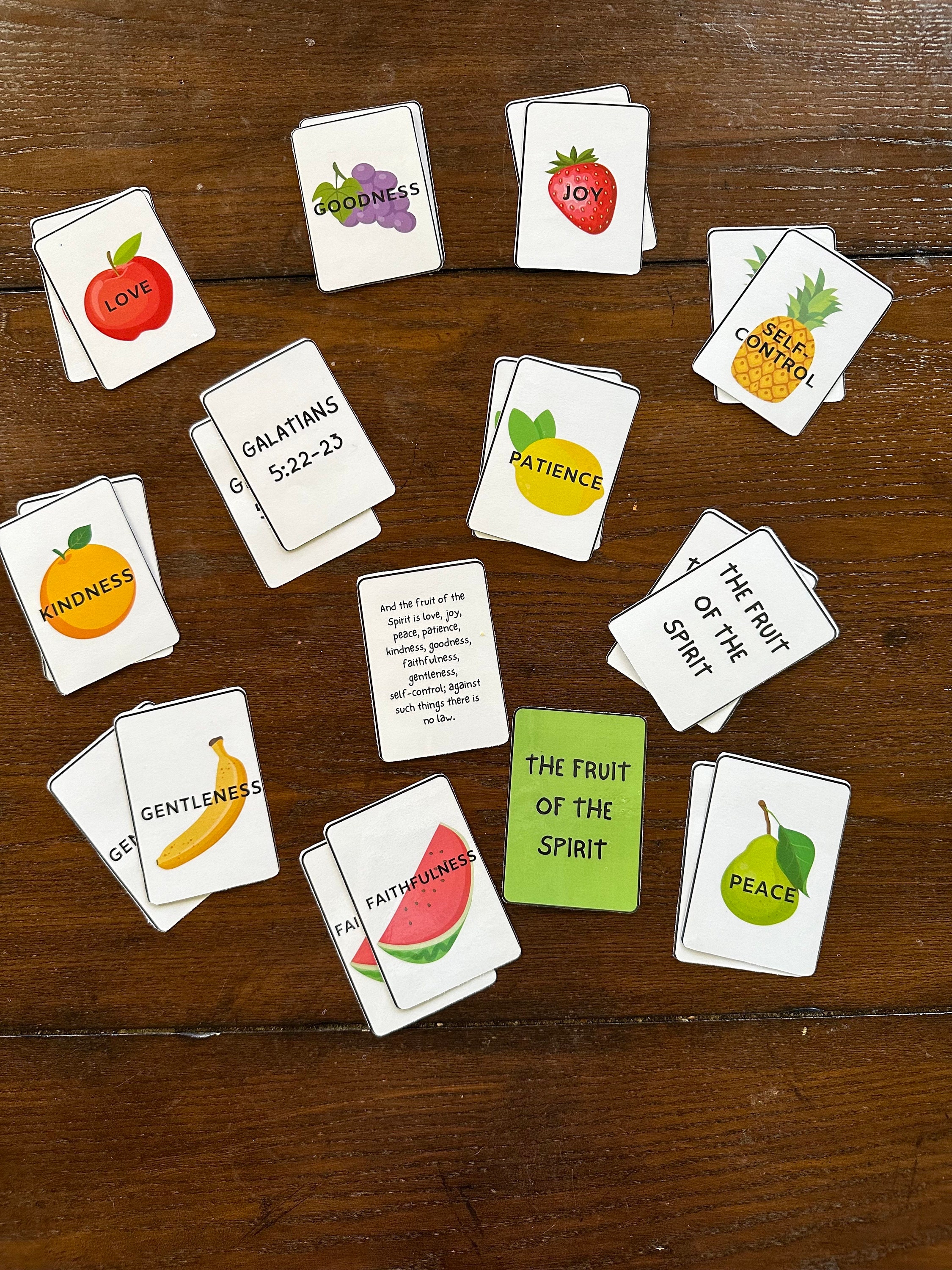 Fruit of the Spirit Match Card Game, Bible Activity, (printable) - Etsy