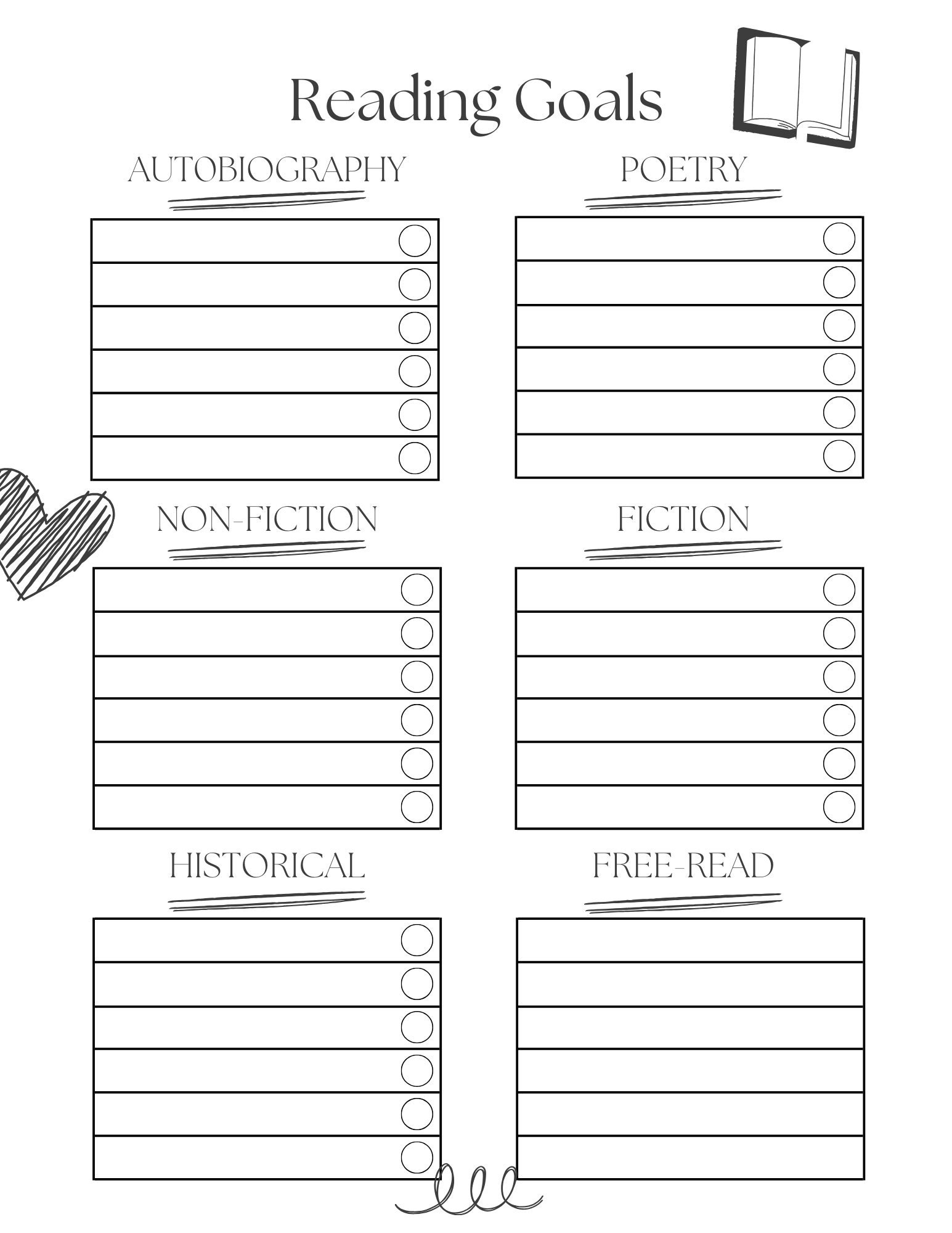 Black and White Doodle Drawing Yearly Planner for Students, Kids, Teens ...