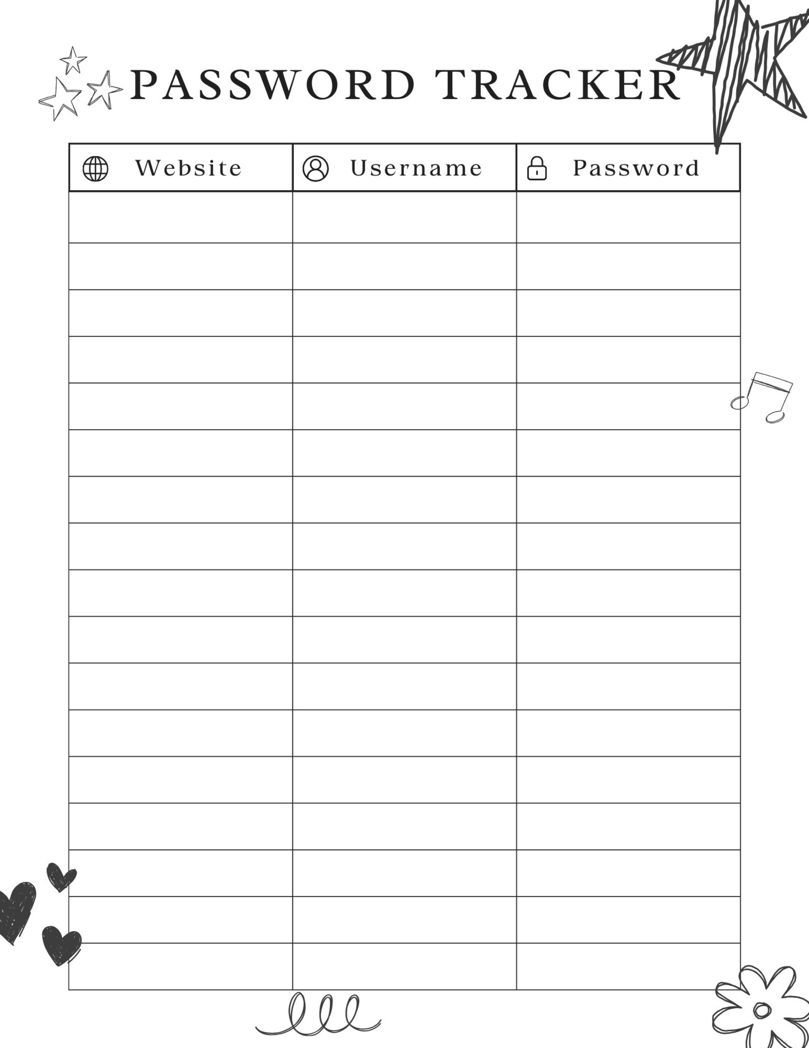 Black and White Doodle Drawing Yearly Planner for Students, Kids, Teens ...