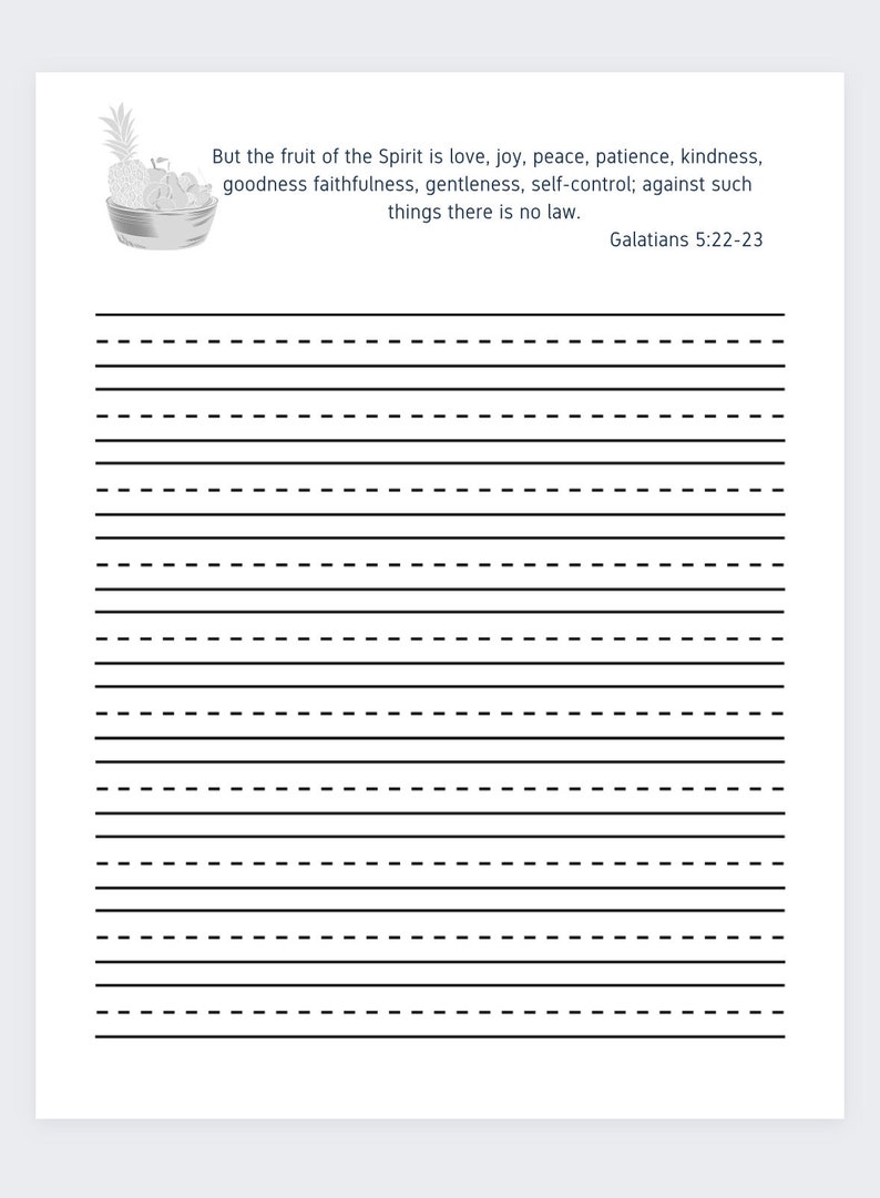Fruit of the Spirit Copy Work, Printable - Etsy