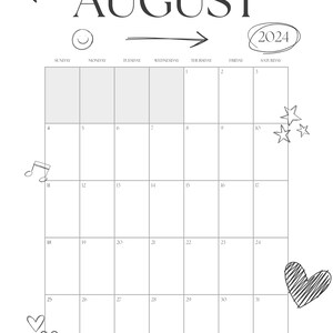 Black and White Doodle Drawing Yearly Planner for Students, Kids, Teens ...