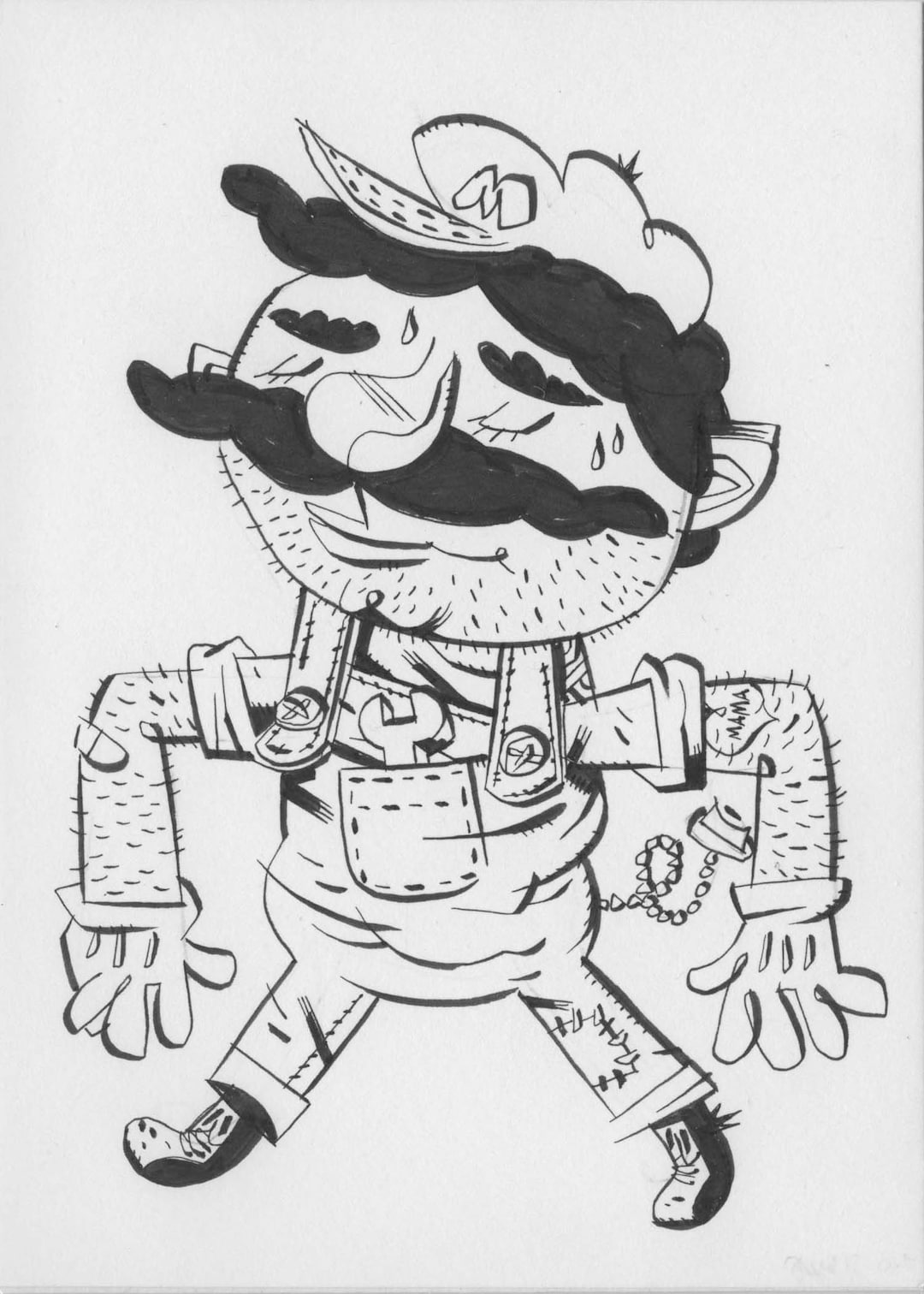 Mario Original Ink Drawing - Etsy