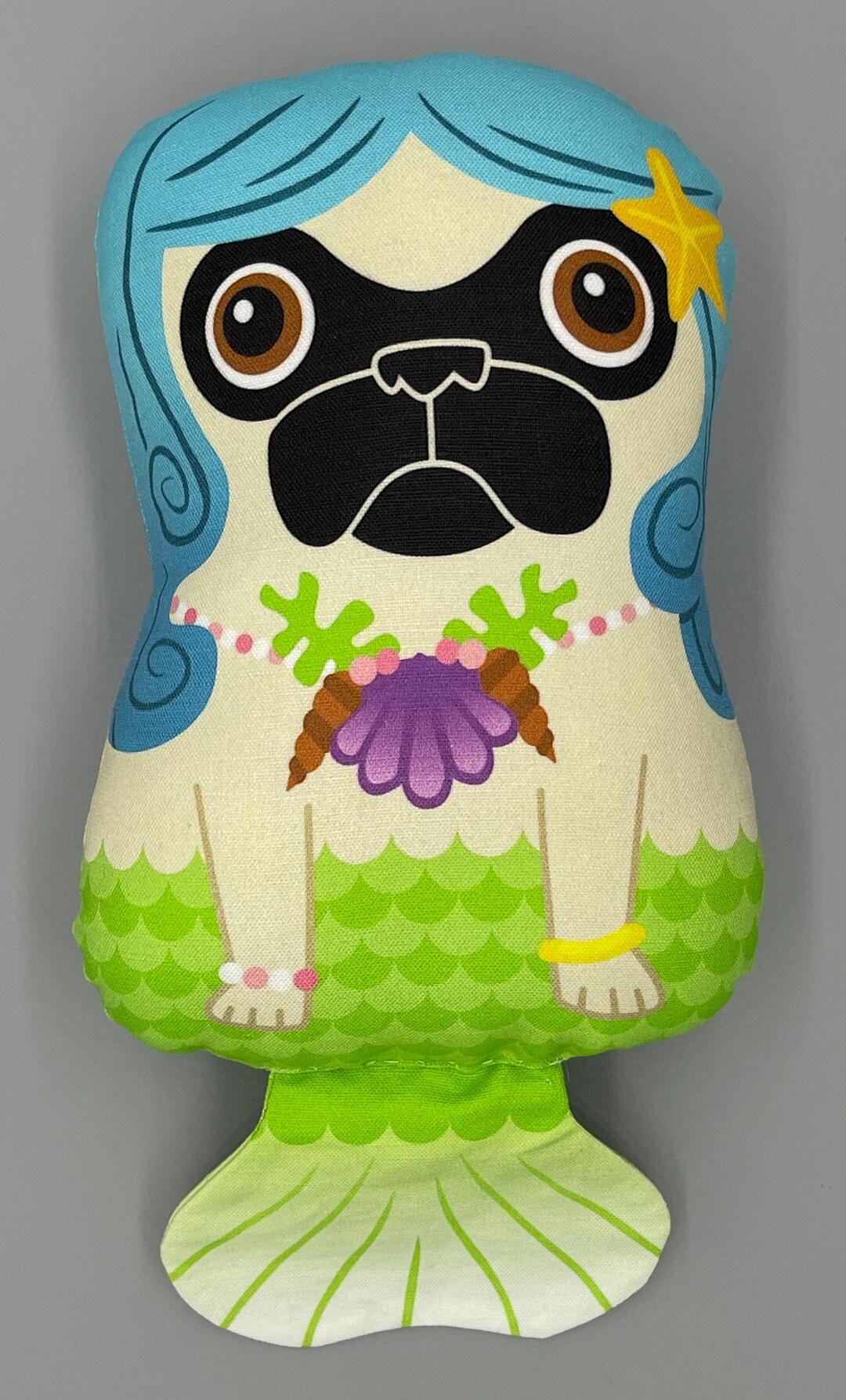 Large Fawn Pug Mermaid Plush Toy - Etsy