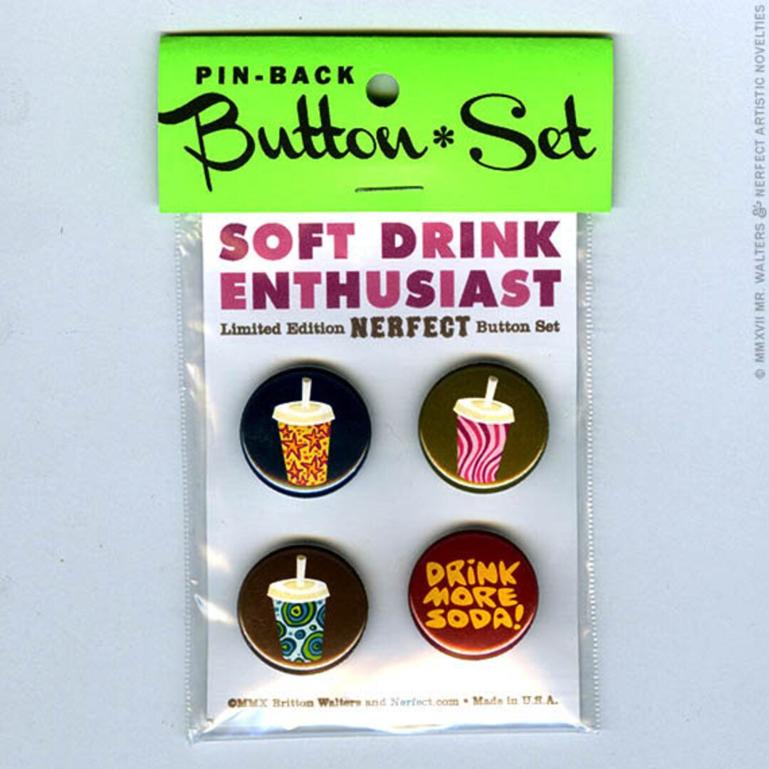 Soft Drink Enthusiast Button Set - Etsy