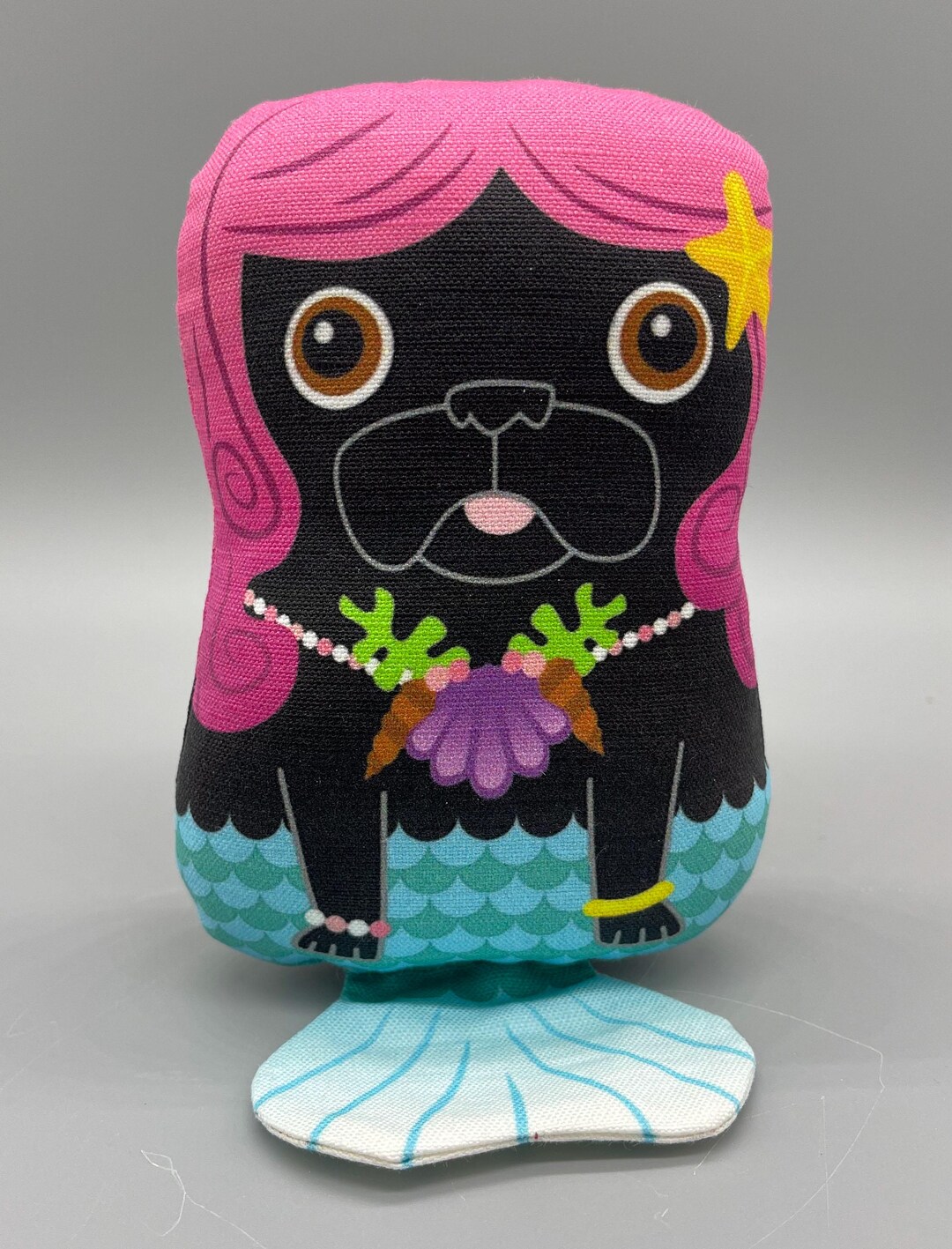 PRE-ORDER - Black Pug Mermaid Plush Toy - Etsy