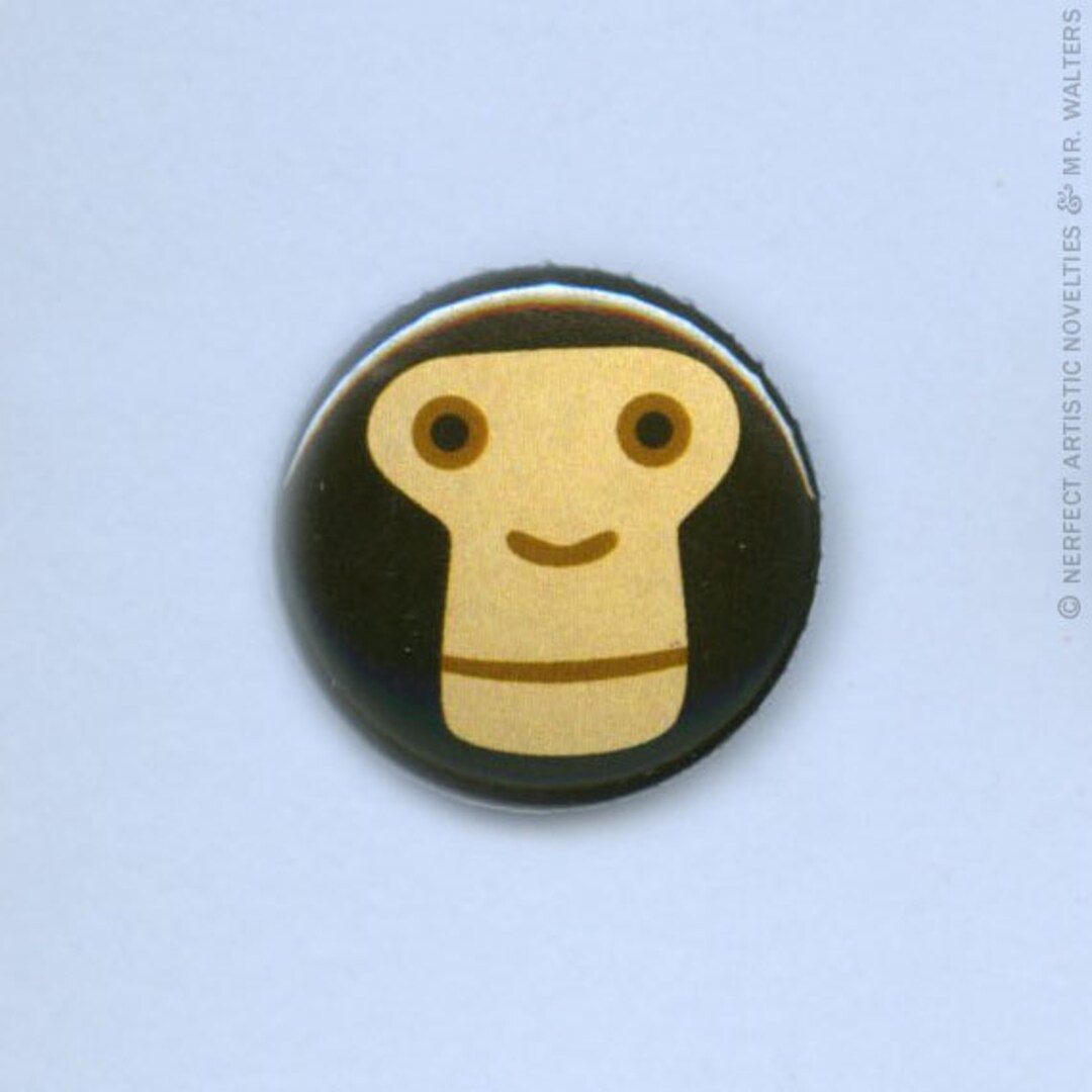 Chimpanzee Face 1 Pin-back Button - Etsy