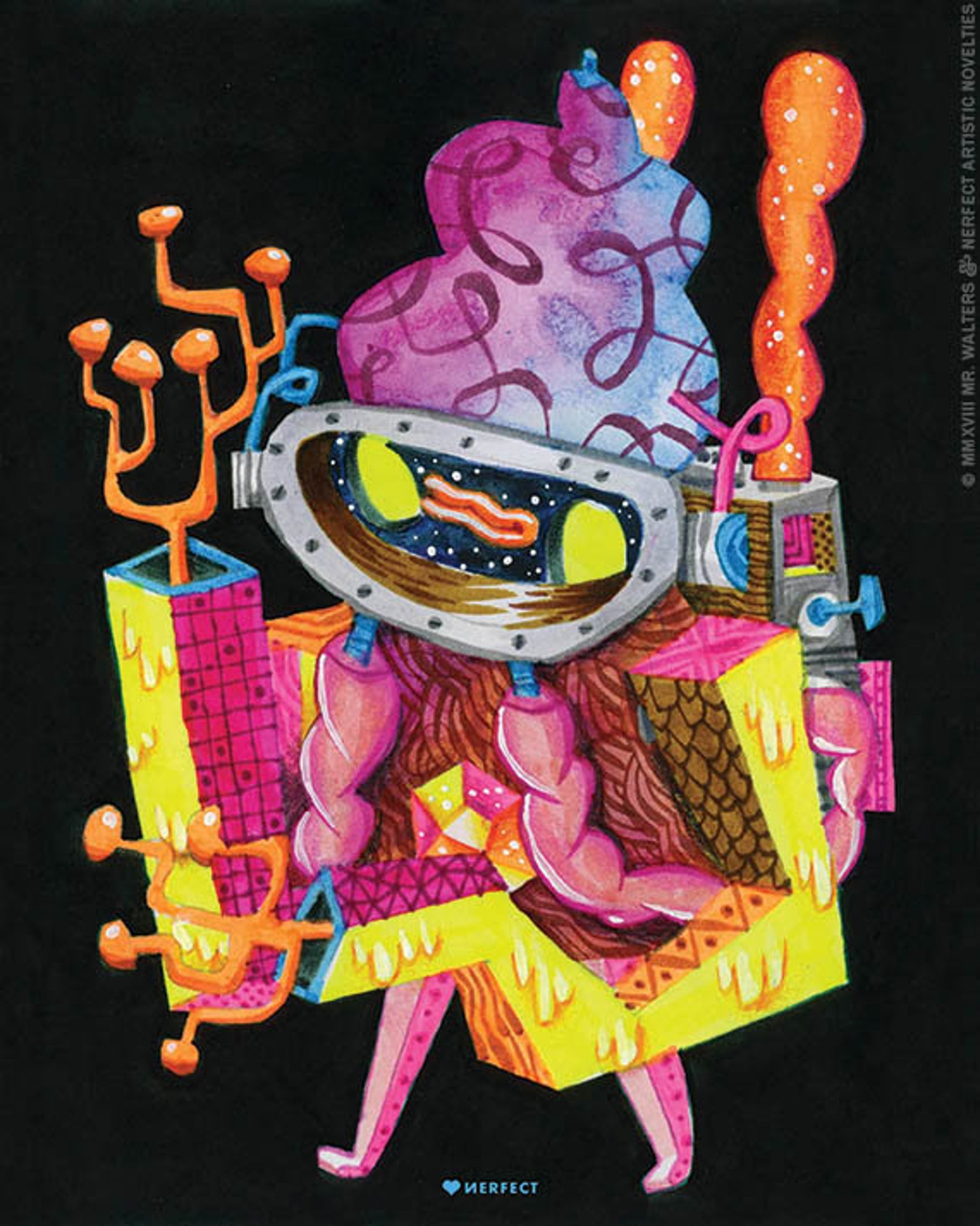 Alien Visitor Art Print - Etsy