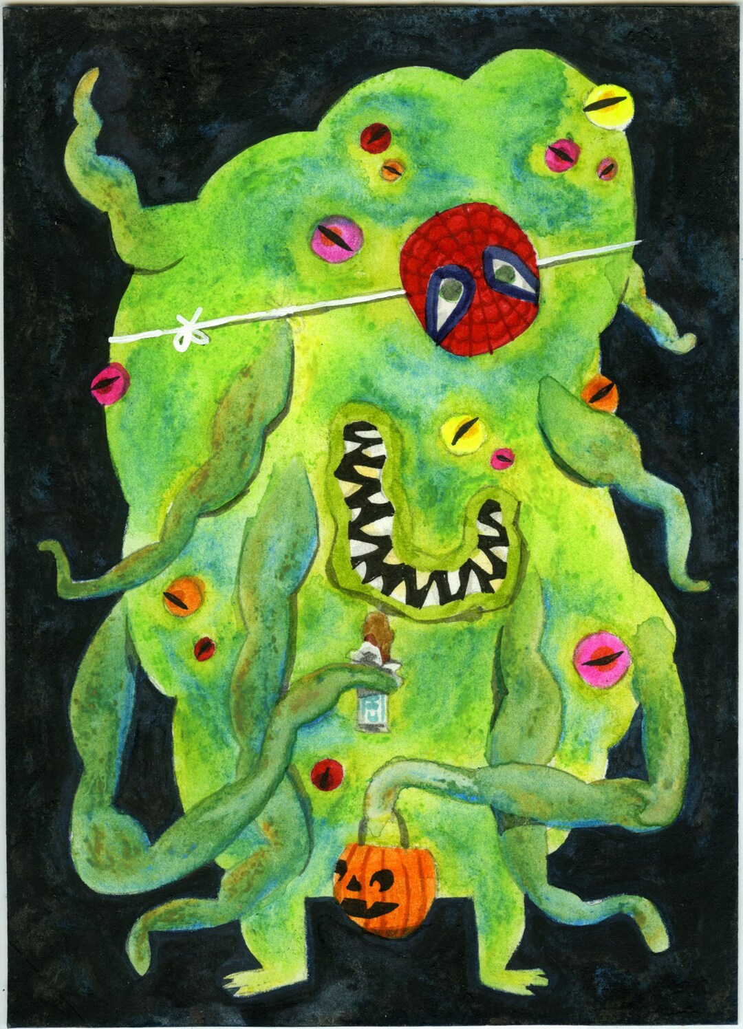 Trick-or-treater Original Artwork - Etsy