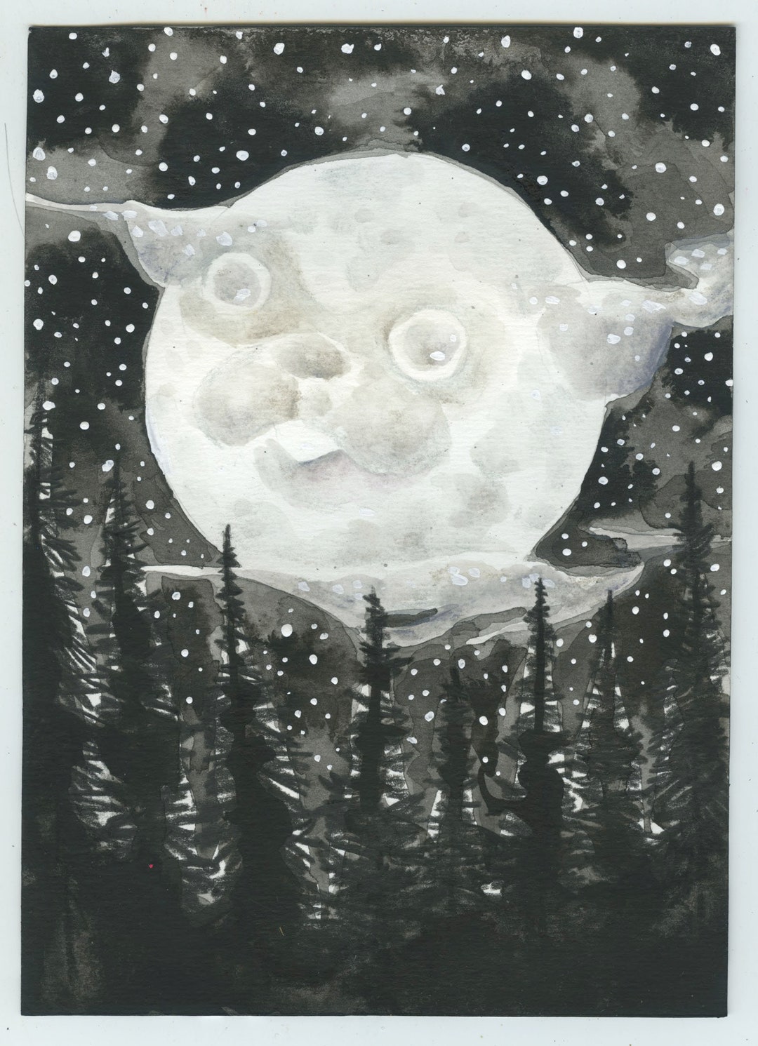 Harvest Moon – Ink Drawing - Etsy